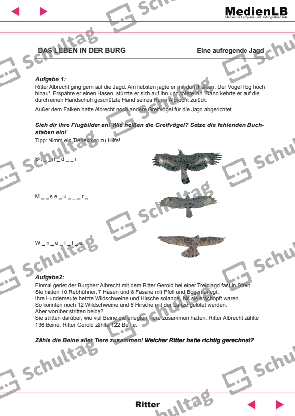 DAS MITTELALTER – ZEIT DER RITTER – Schultag