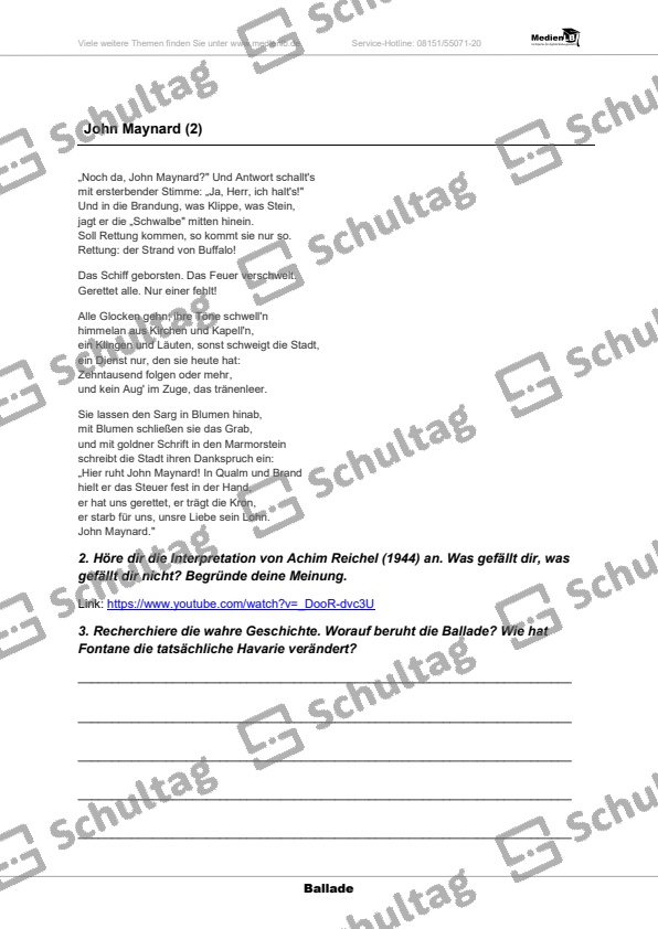 John Maynard – Schultag