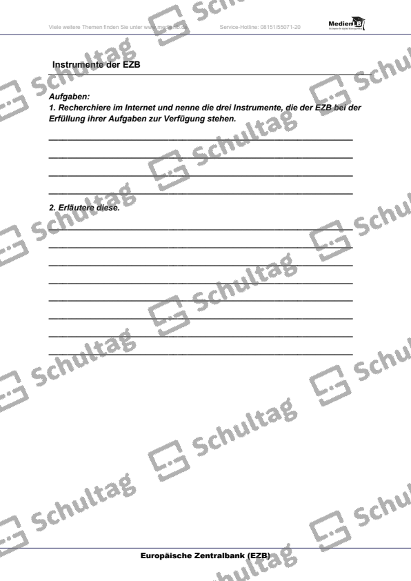 Was sind Zentralbanken – Schultag