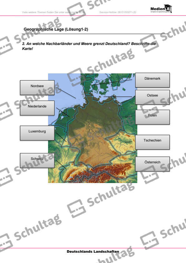Geographische Lage – Schultag
