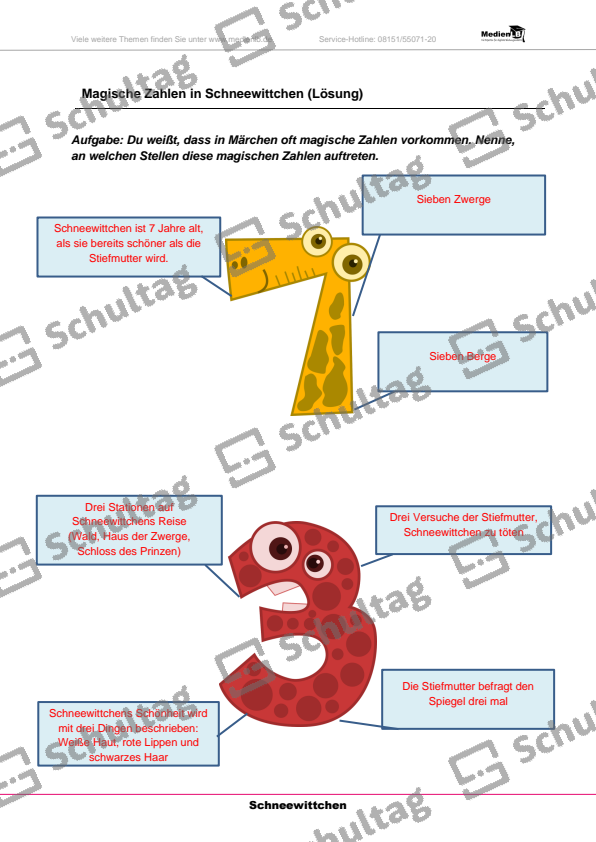 Magische Zahlen – Schultag