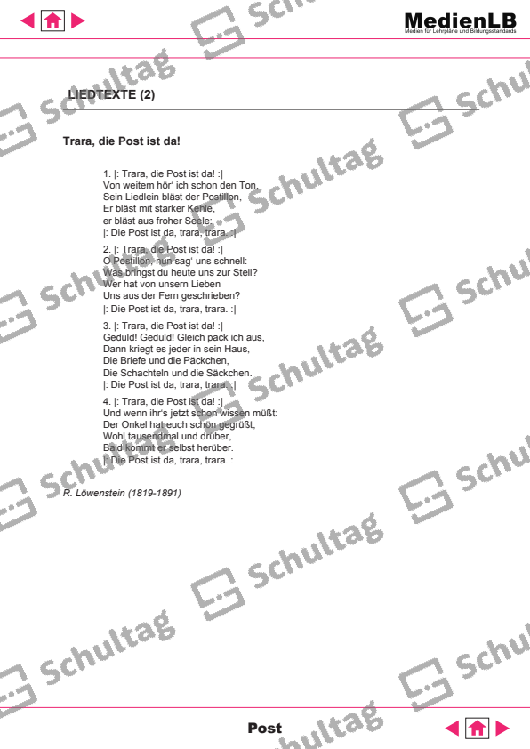 LIEDTEXTE – Schultag