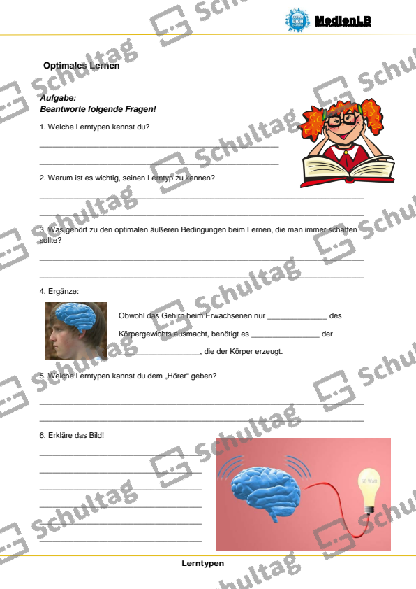 Die vier Lerntypen – Schultag