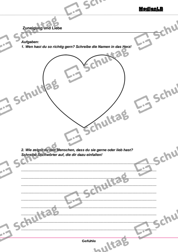 Zuneigung und Liebe – Schultag