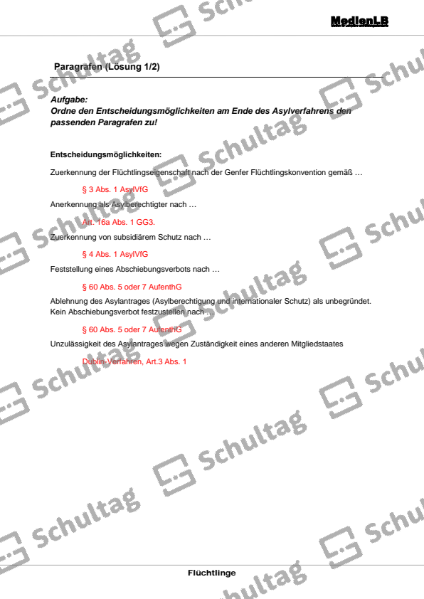 Paragrafen – Schultag