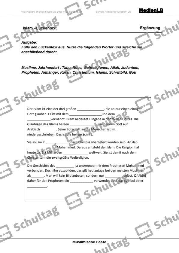 Was ist der Islam – Schultag