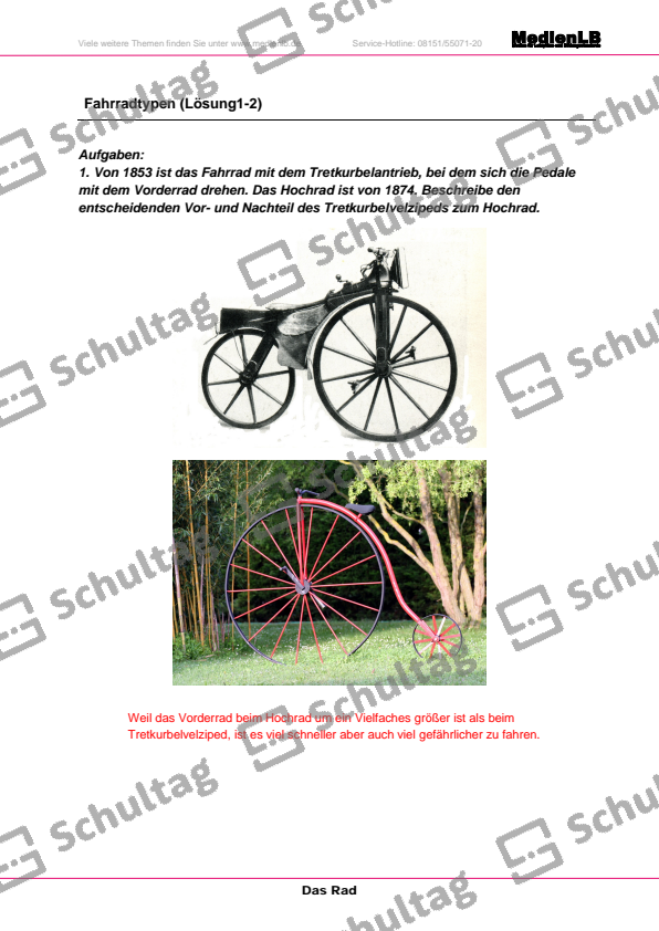 Fahrradtypen – Schultag