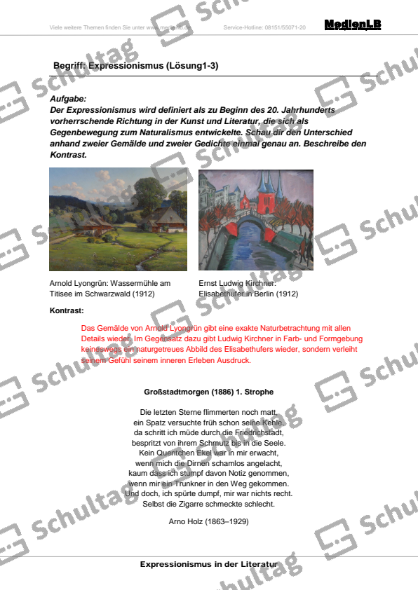 Begriff Expressionismus – Schultag