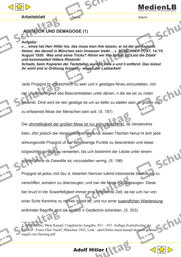 AGITATOR UND DEMAGOGE – Schultag