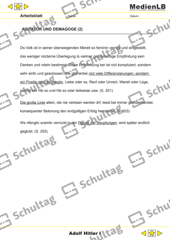 AGITATOR UND DEMAGOGE – Schultag