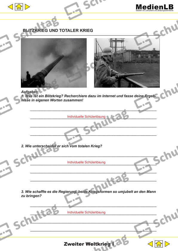 BLITZKRIEG UND TOTALER KRIEG – Schultag