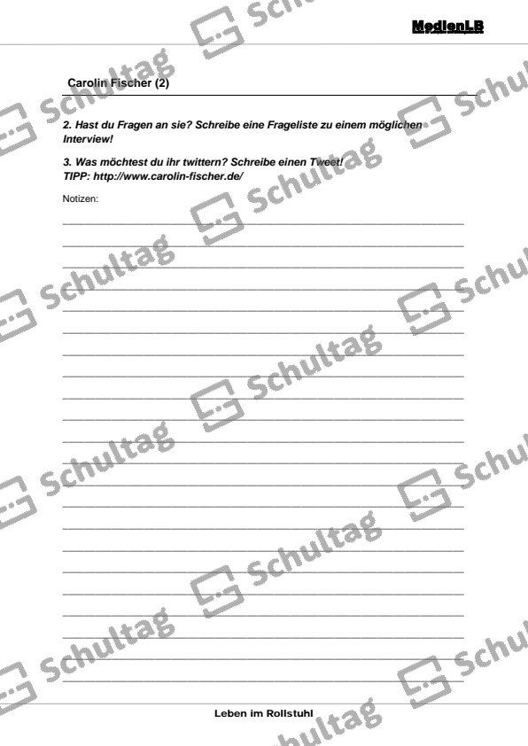 Carolin Fischer – Schultag