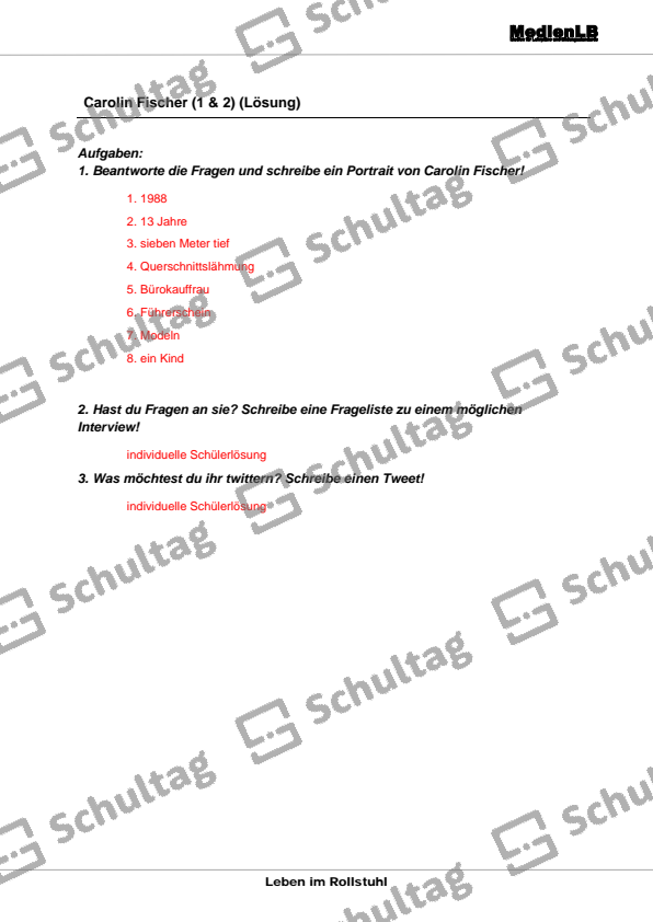 Carolin Fischer – Schultag