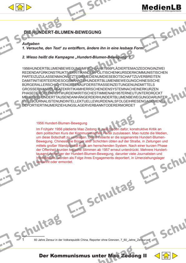DIE HUNDERT-BLUMEN-BEWEGUNG – Schultag