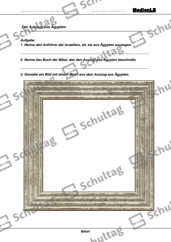 Der Auszug aus Ägypten – Schultag