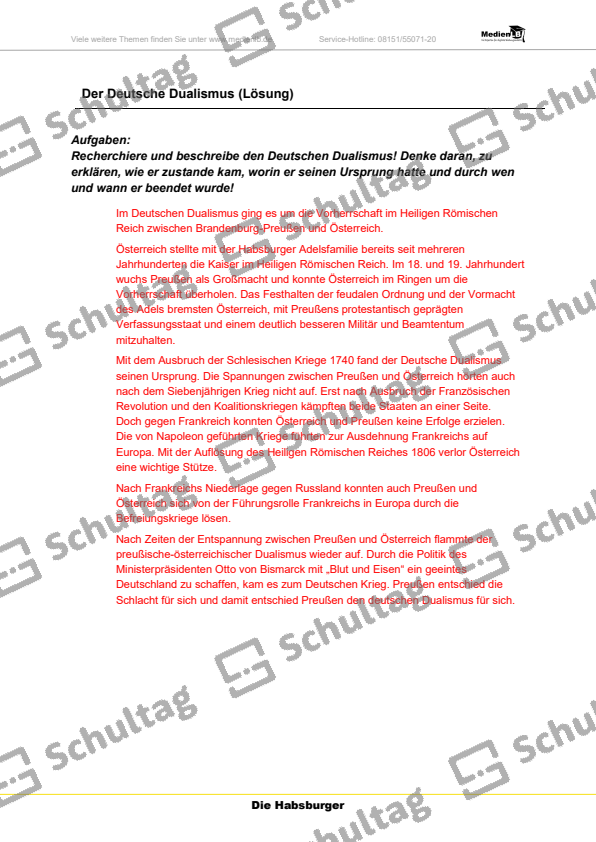 Der Deutsche Dualismus – Schultag