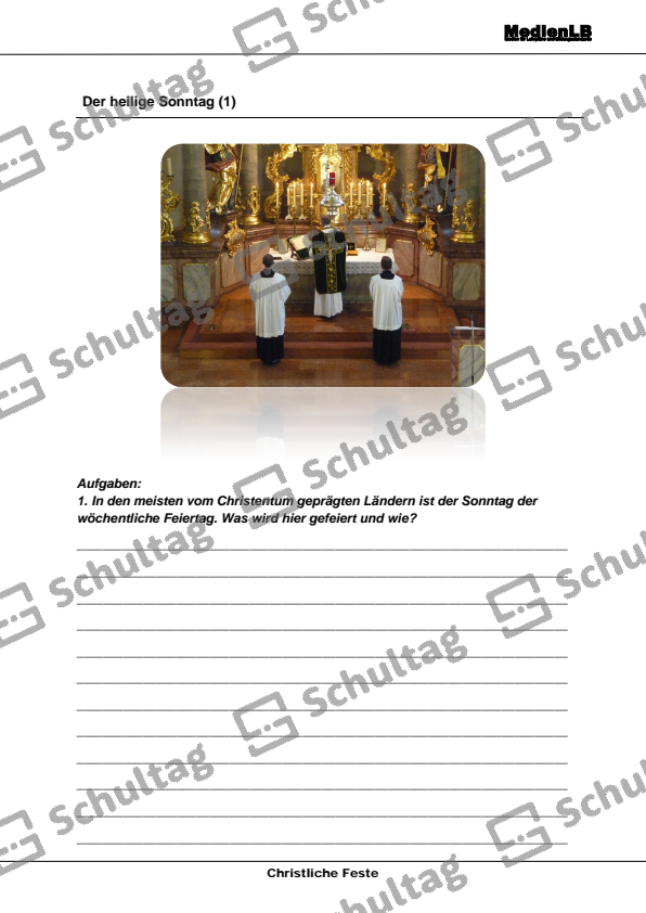Christliche Feste (Sammlung) – Schultag