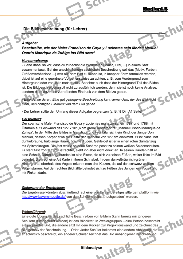 Die Bildbeschreibung – Schultag