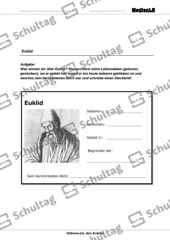 Höhensatz des Euklid – Schultag