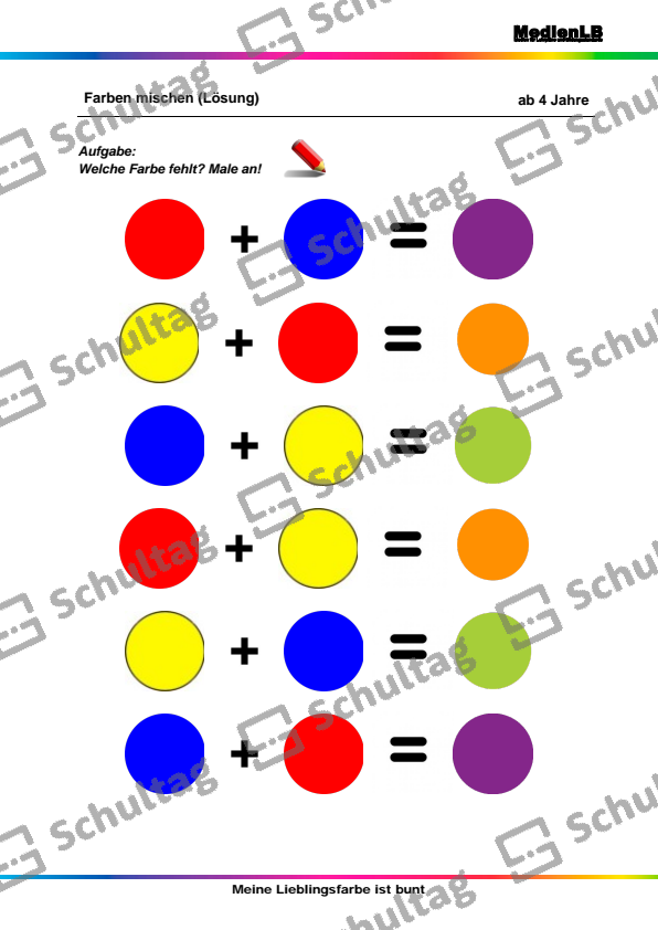 Farben mischen – Schultag