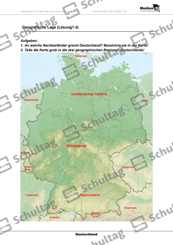 Geografische Lage – Schultag