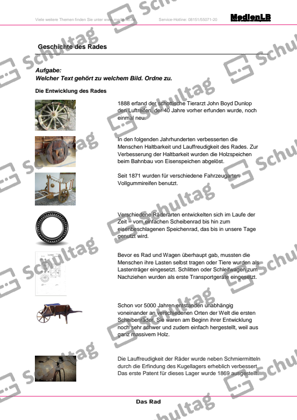 Geschichte des Rades – Schultag
