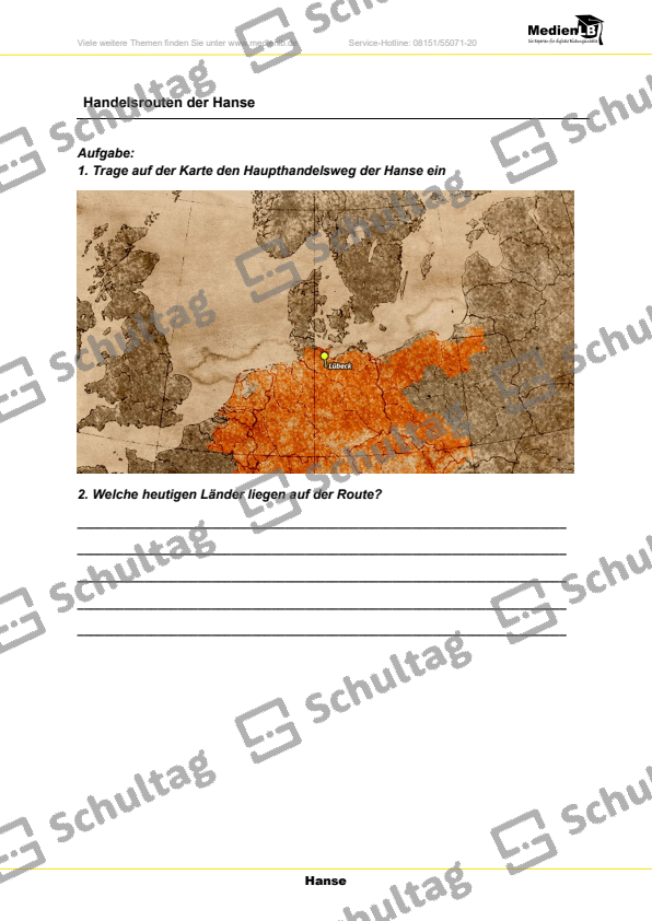 Handelsrouten der Hanse – Schultag