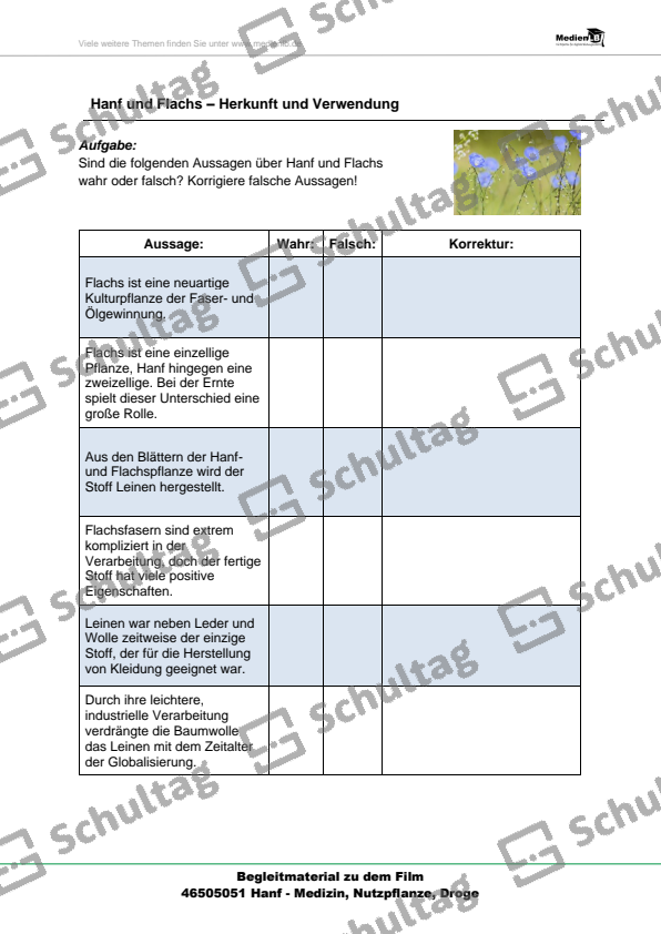 Die Geschichte von Cannabis – Schultag