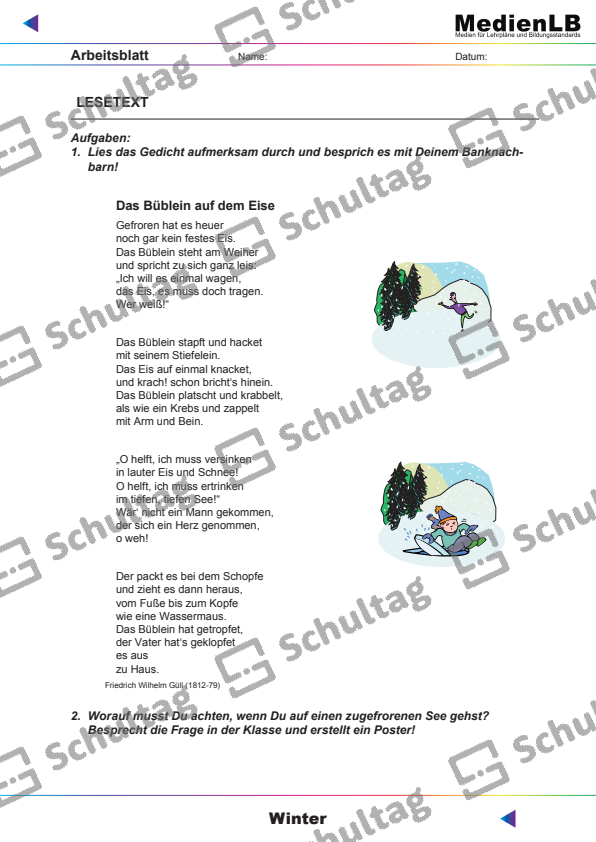 WAS TUST DU IM WINTER – Schultag