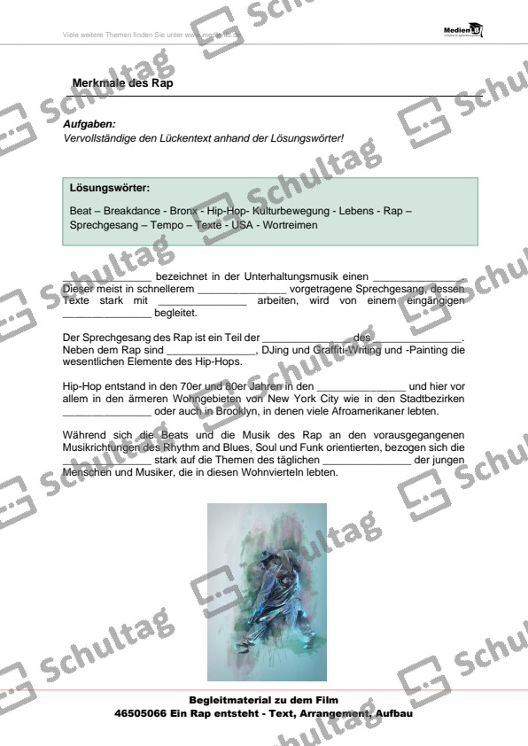 Rap Text Stilmittel – Schultag