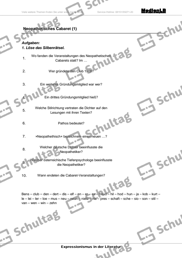 Begriff Expressionismus – Schultag