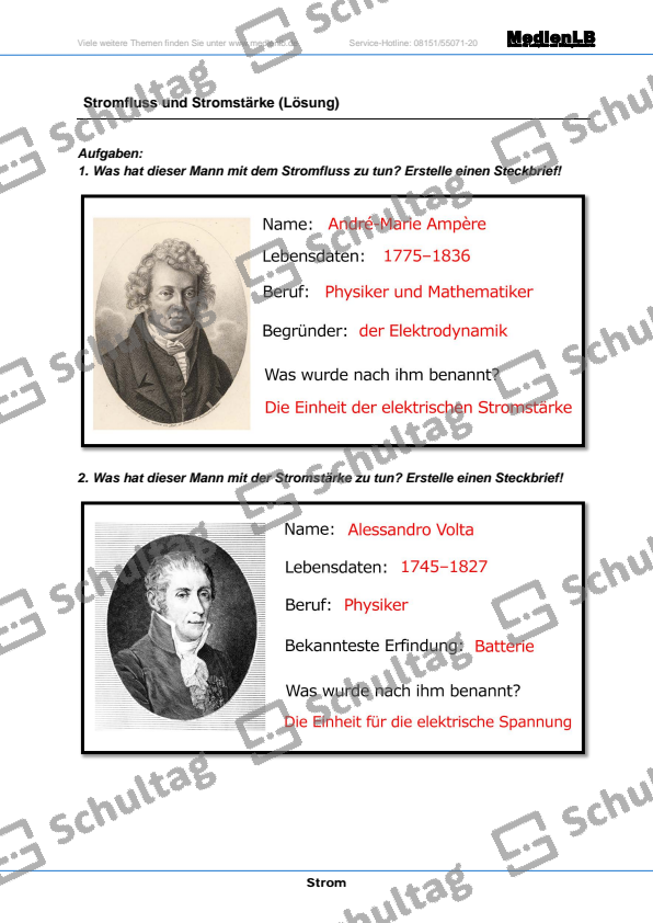 Stromfluss und Stromstärke – Schultag