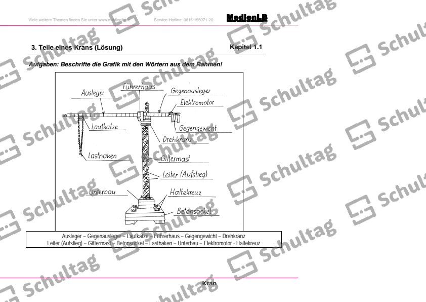 Teile eines Krans – Schultag