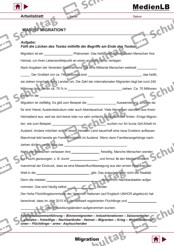 WAS IST MIGRATION – Schultag