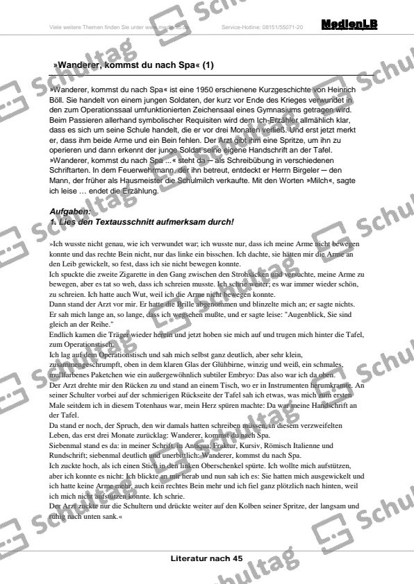 Wanderer kommst du nach Spa – Schultag