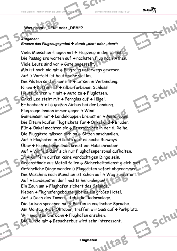 Was passt DEN oder DEM – Schultag