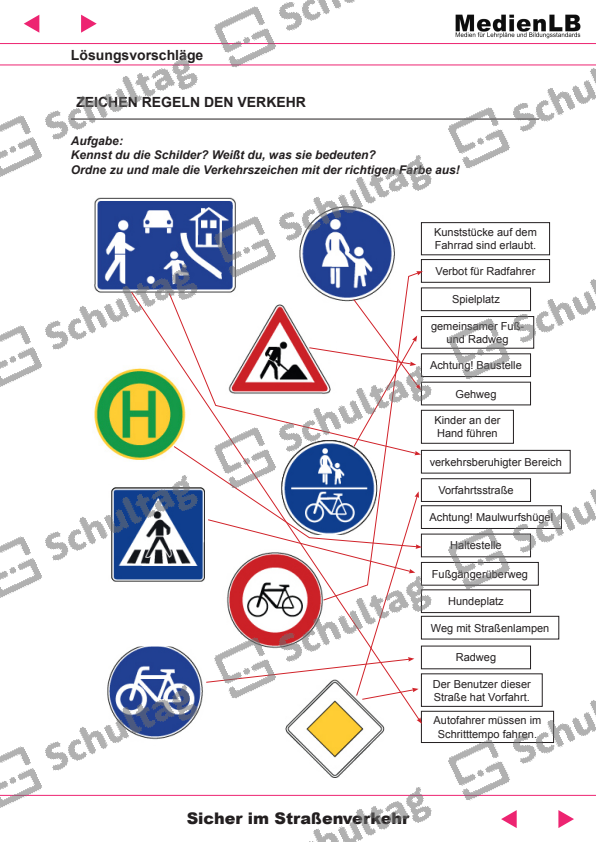 ZEICHEN REGELN DEN VERKEHR – Schultag