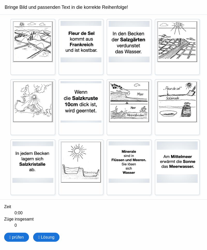 Chemie des Salzes – interaktive Aufgaben – Schultag
