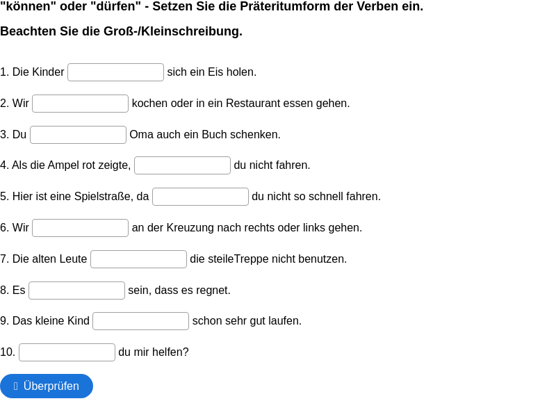 mögen oder wollen – Gebrauch von Modalverben (Präteritum) – Schultag